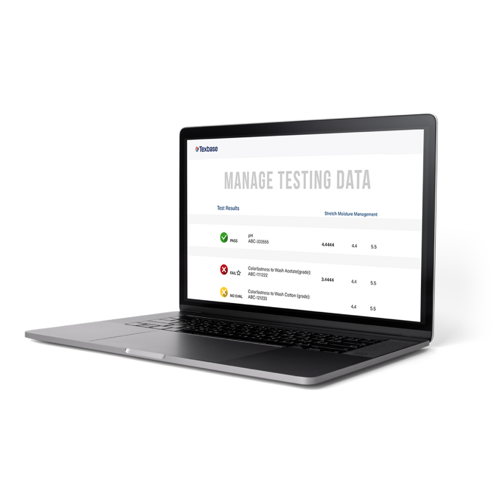 Texbase Testing Data Management